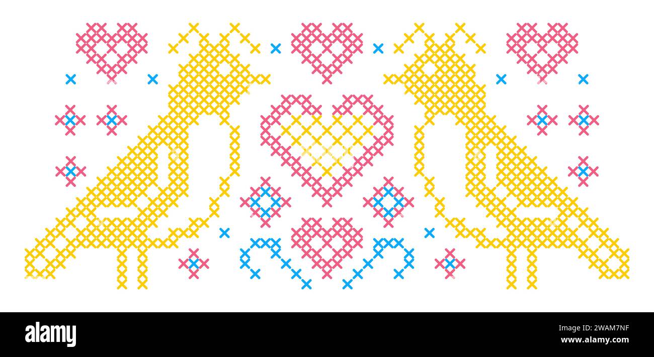 Cross stitch birds hi-res stock photography and images - Alamy