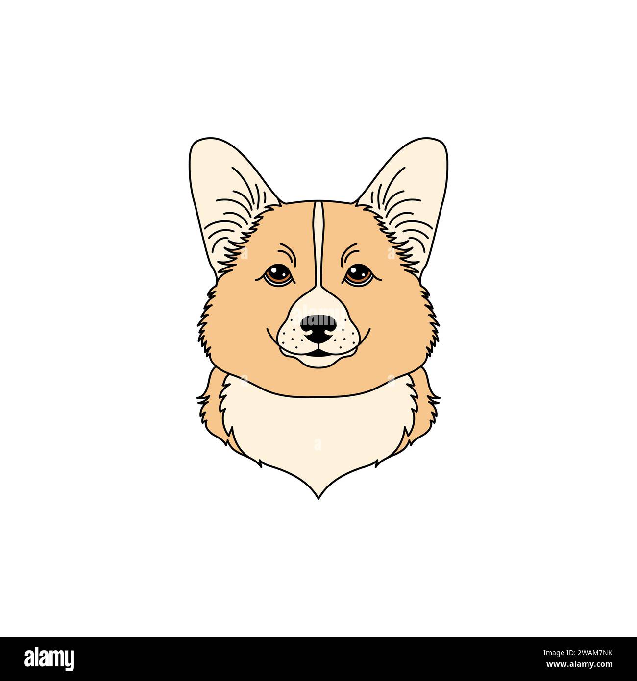 Welsh corgi dog icon in linear flat style Stock Vector Image & Art - Alamy