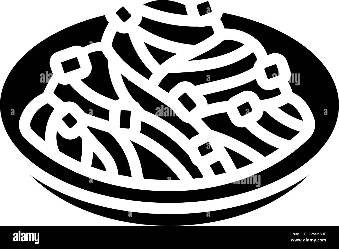 chinese noodles chinese cuisine glyph icon vector illustration Stock ...