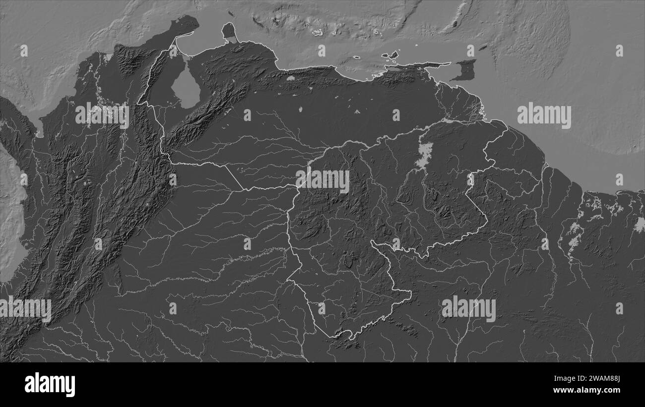 Venezuela outlined on elevation hi-res stock photography and images - Alamy