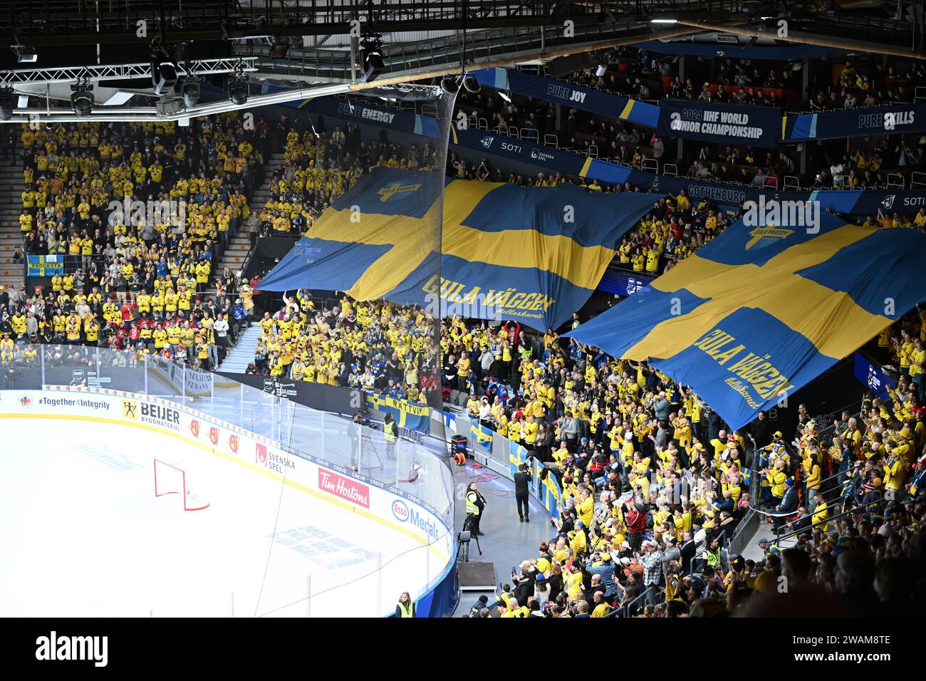 GOTHENBURG, SWEDEN 20240105Swedish fans during the IIHF World Junior ...