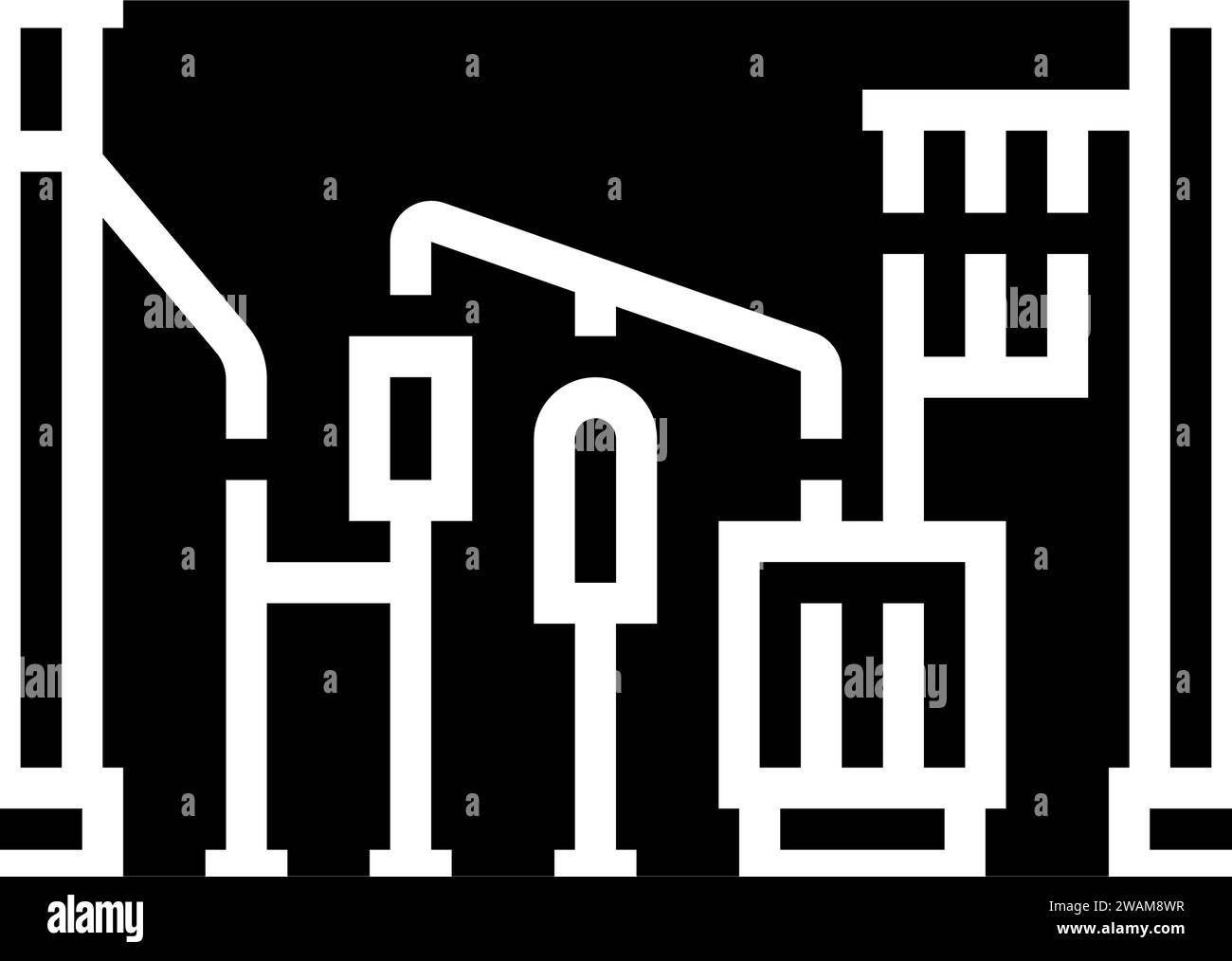 substation electric grid glyph icon vector illustration Stock Vector ...