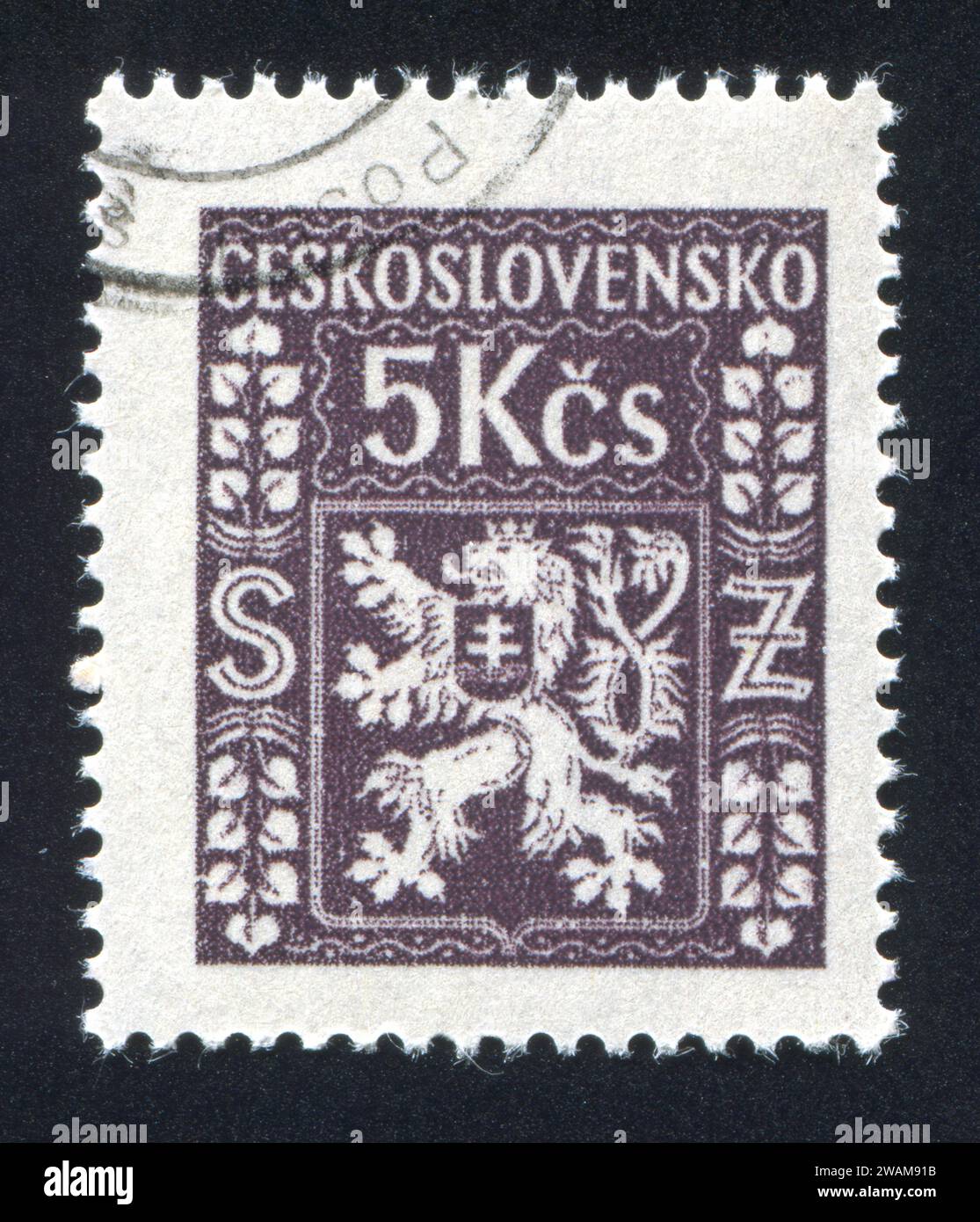 CZECHOSLOVAKIA - CIRCA 1945: stamp printed by Czechoslovakia, shows ...