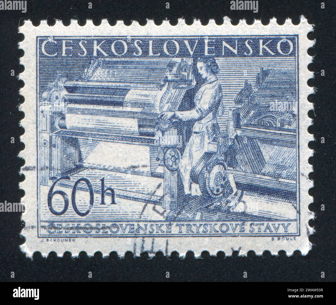 CZECHOSLOVAKIA - CIRCA 1955: stamp printed by Czechoslovakia, shows ...