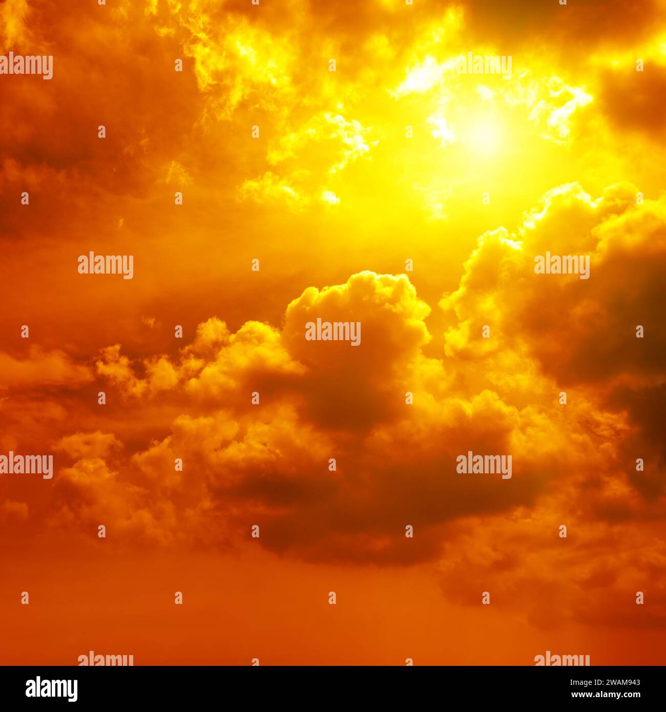 Beautiful bright sunset. Heavenly background Stock Photo - Alamy