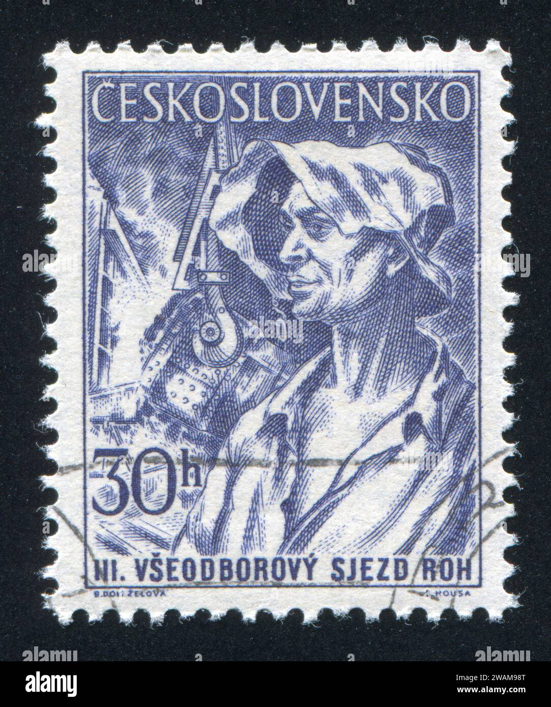 CZECHOSLOVAKIA - CIRCA 1955: stamp printed by Czechoslovakia, shows ...