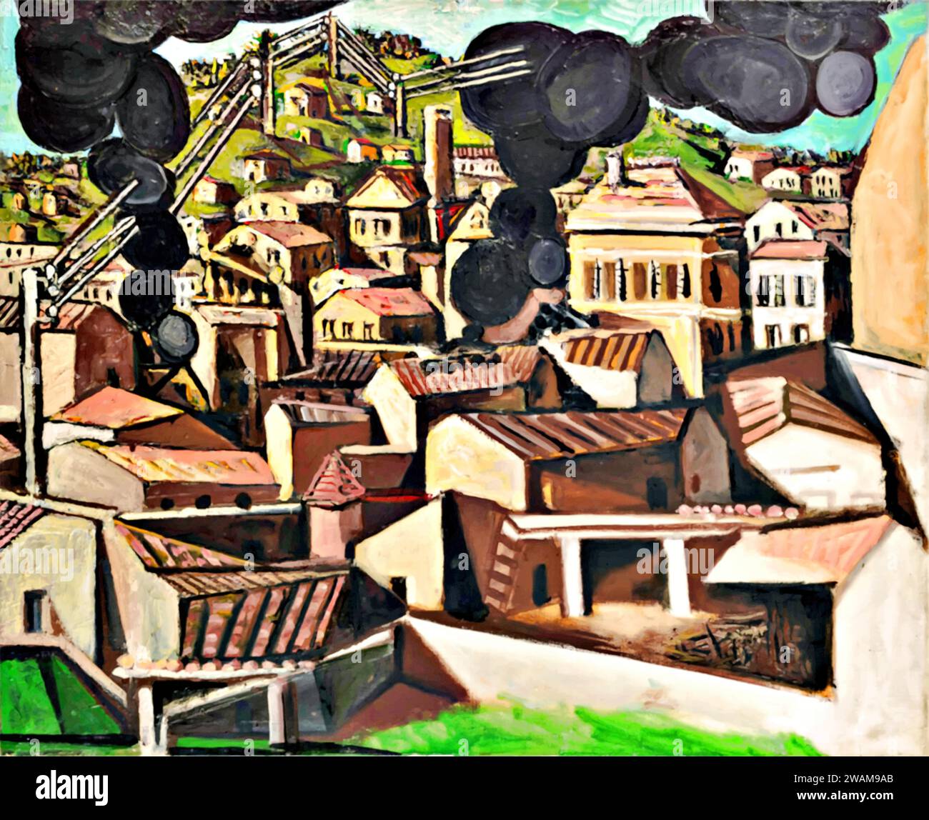 Smoke at Vallauris, 1951 (Painting) by Artist Picasso, Pablo (1881-1973 ...