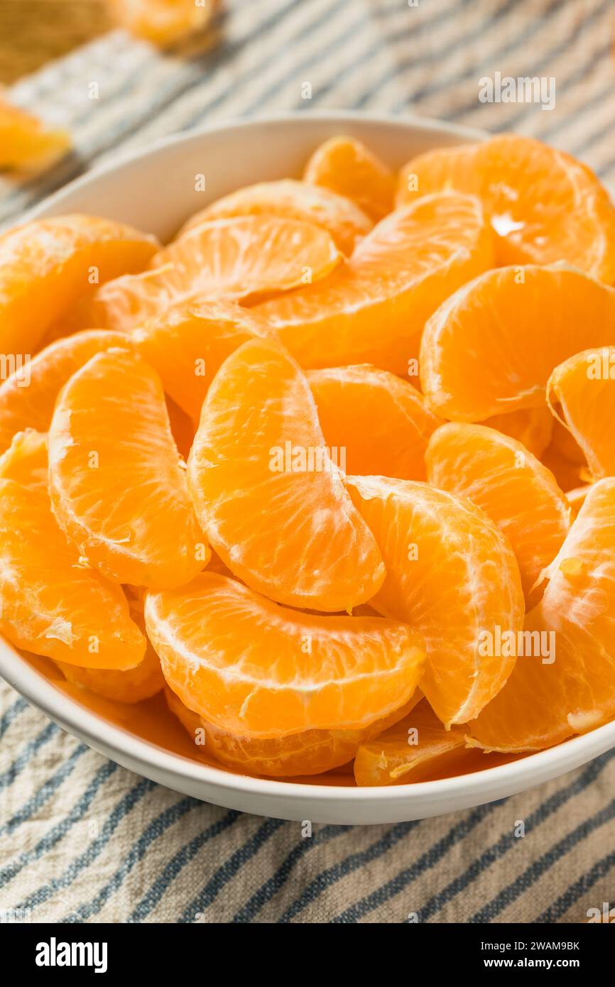 Organic Raw Peeled Mandarin Oranges Ready to Eat Stock Photo - Alamy