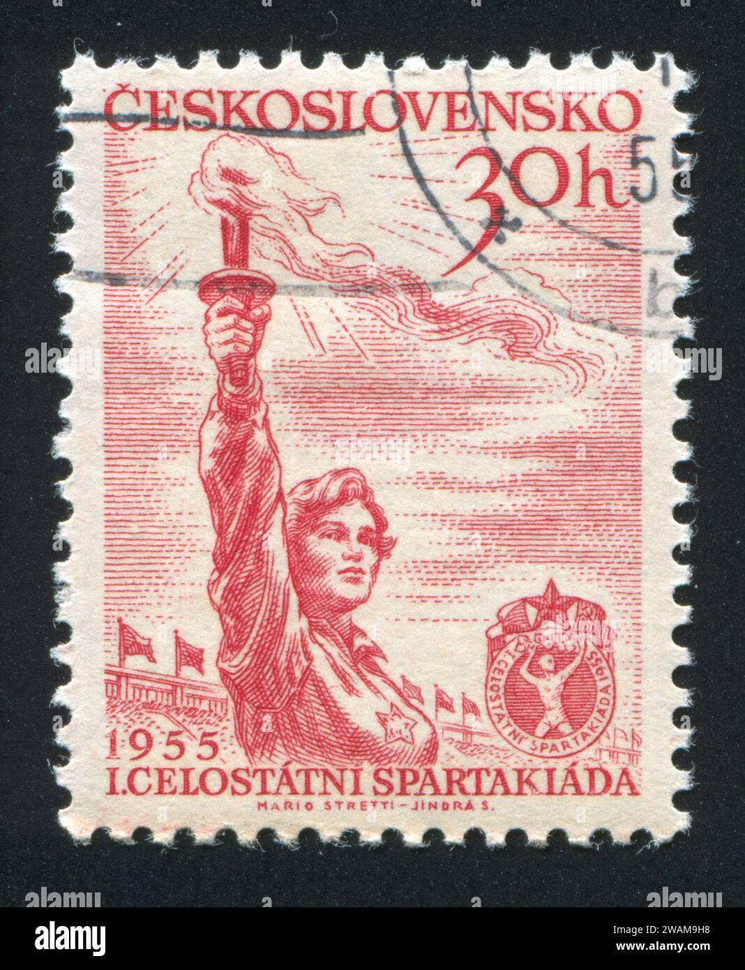 CZECHOSLOVAKIA - CIRCA 1955: stamp printed by Czechoslovakia, shows ...