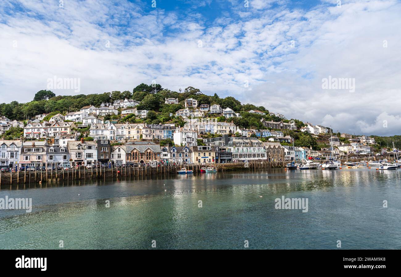 Looe, Cornwall, UK - August 13, 2023: View to East Looe, a popular ...