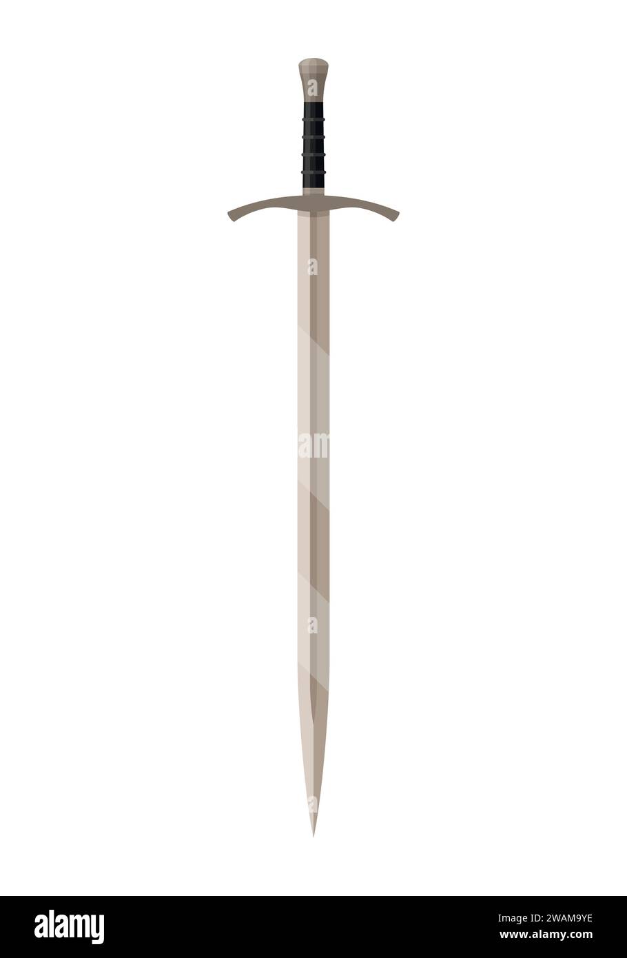 Knight sword with isolated on white background. Steel arms, medieval ...