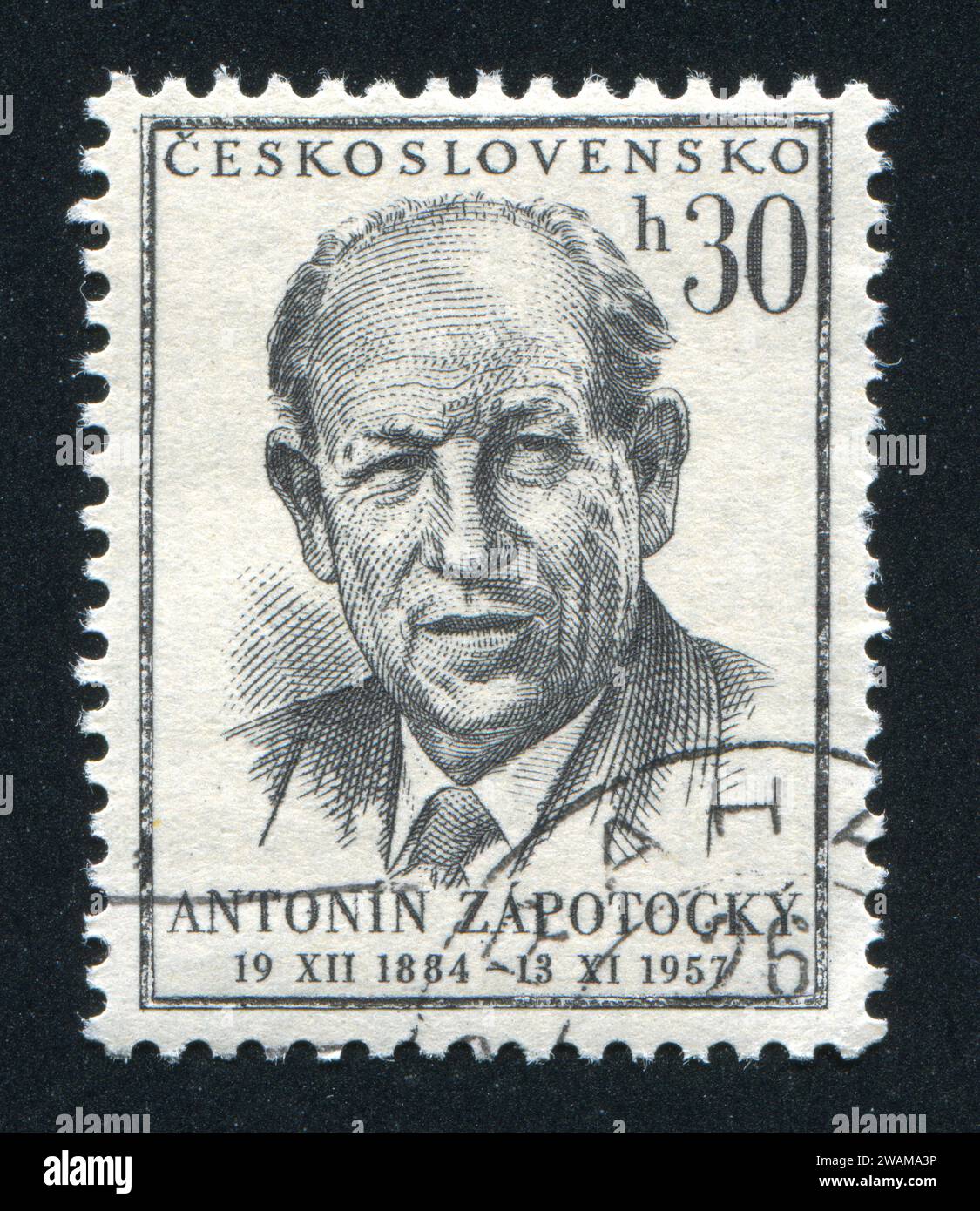 CZECHOSLOVAKIA - CIRCA 1957: stamp printed by Czechoslovakia, shows ...