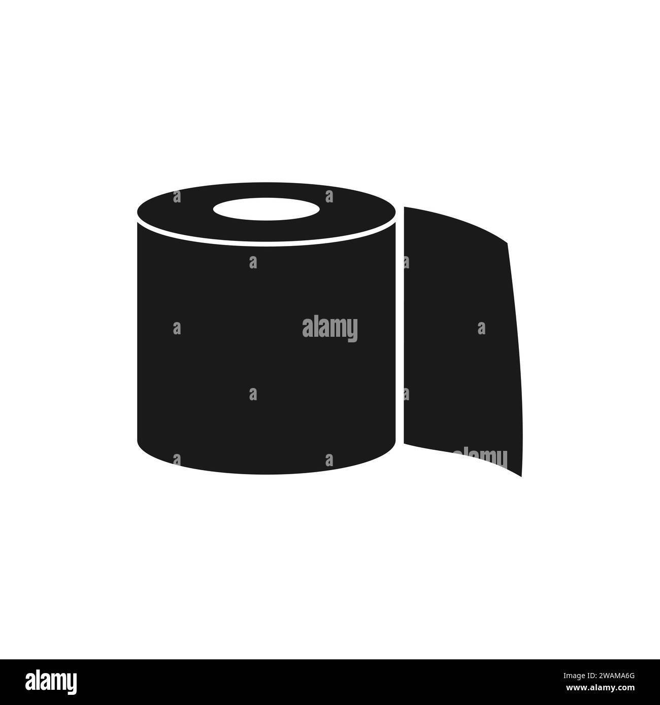 Roll of toilet paper icon in flat style isolated on white background. Vector illustration Stock ...