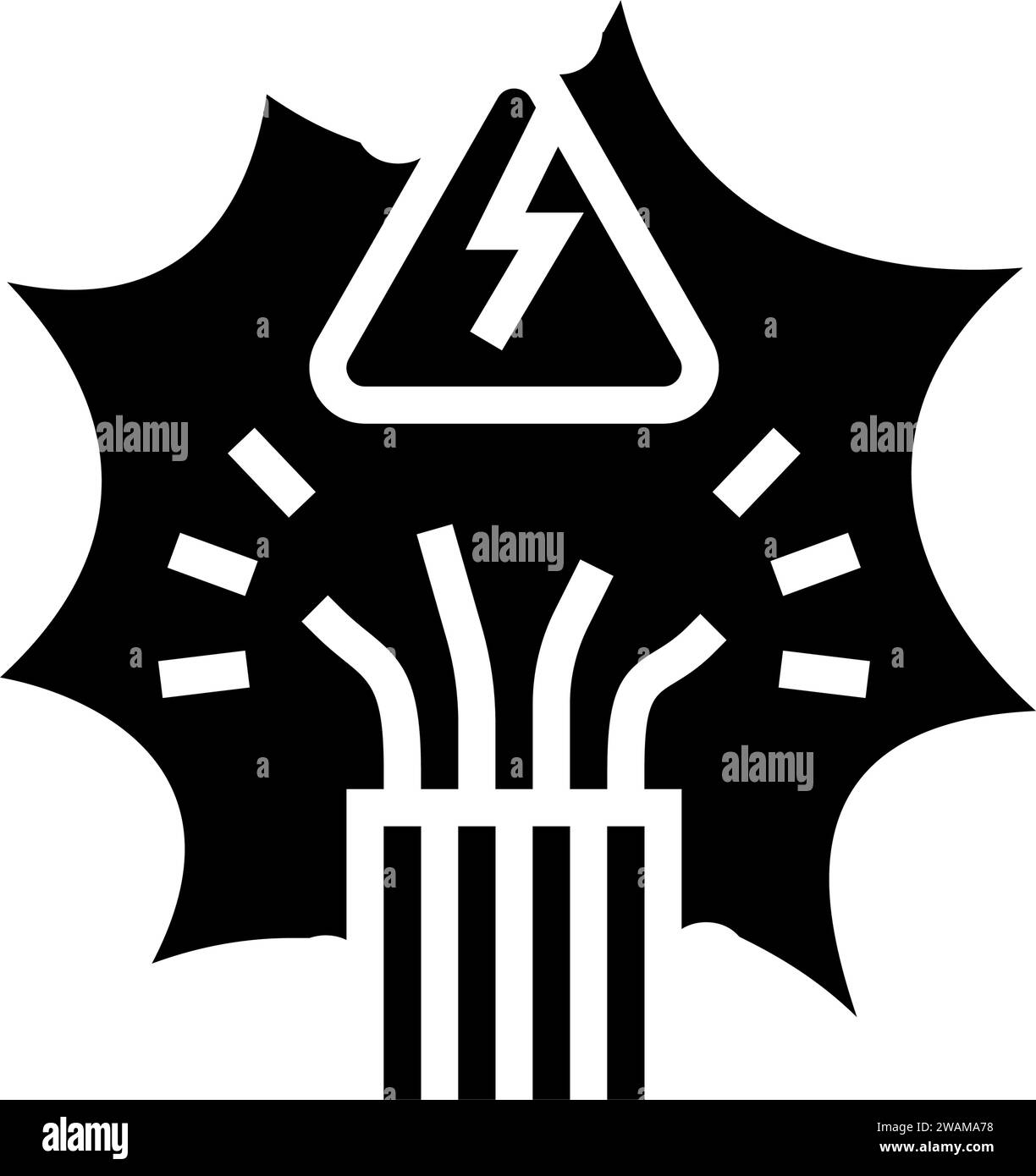 emergency response electric grid glyph icon vector illustration Stock ...