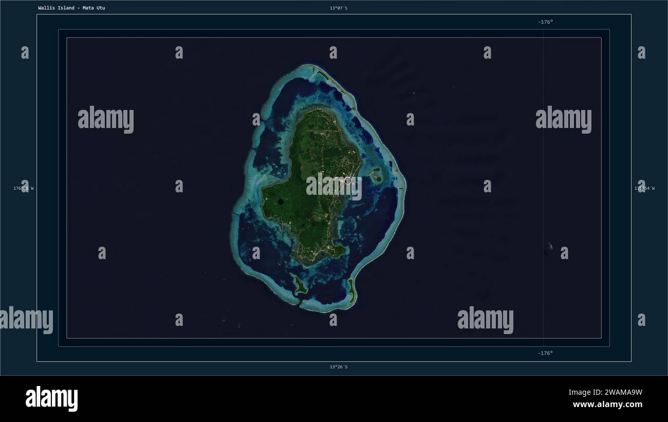 Wallis Island highlighted on a high resolution satellite map map with ...