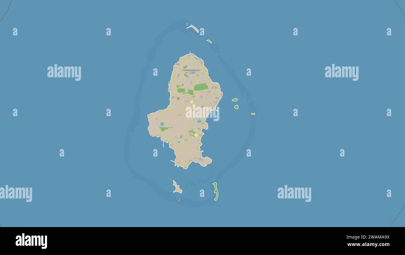 Wallis Island outlined on a topographic, OSM Germany style map Stock Photo - Alamy
