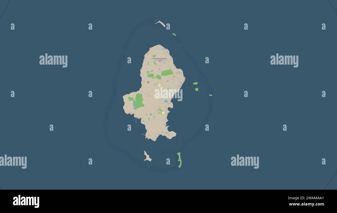 Wallis Island highlighted on a topographic, OSM standard style map ...