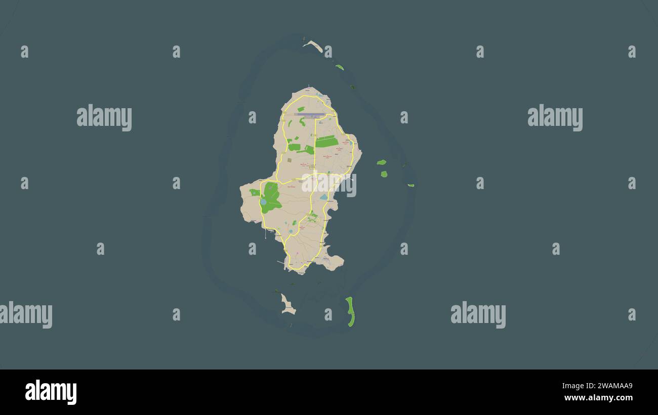 Wallis Island highlighted on a topographic, OSM France style map Stock ...