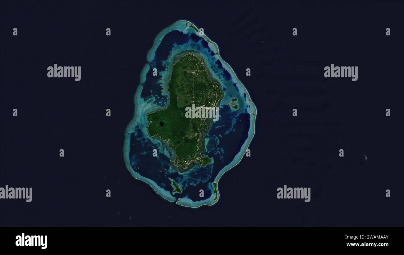 Wallis Island highlighted on a high resolution satellite map Stock ...