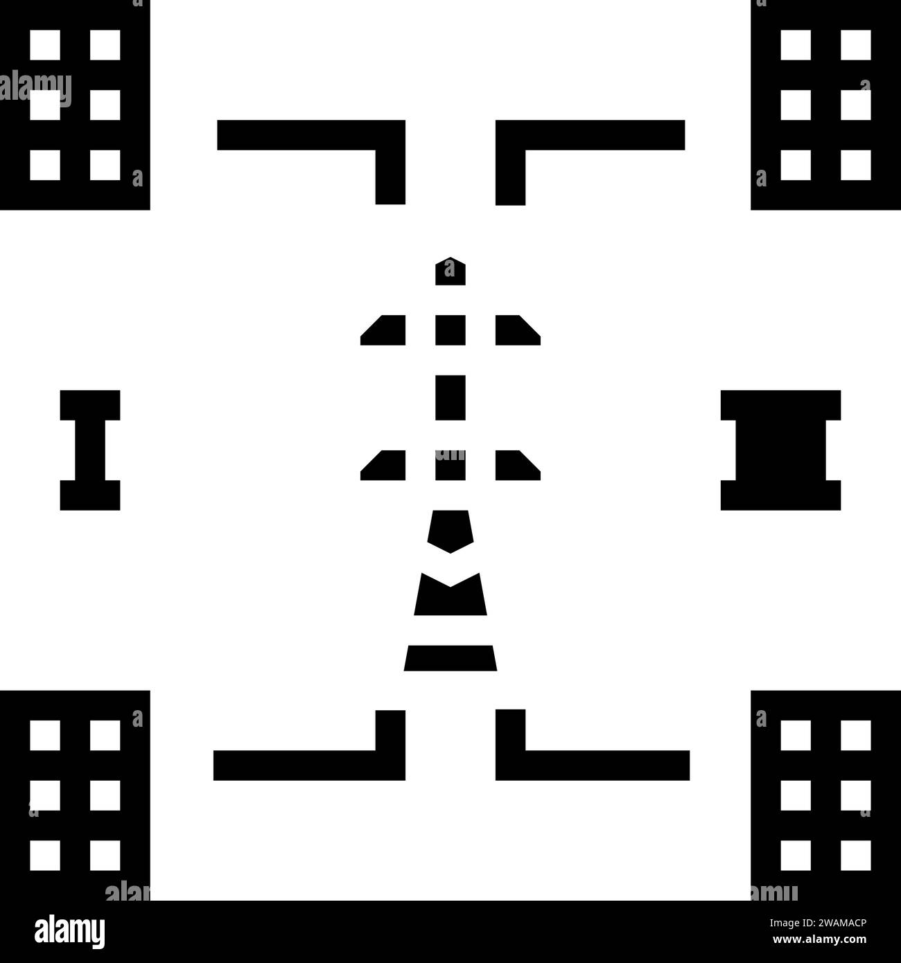 distributed generation electric grid glyph icon vector illustration ...