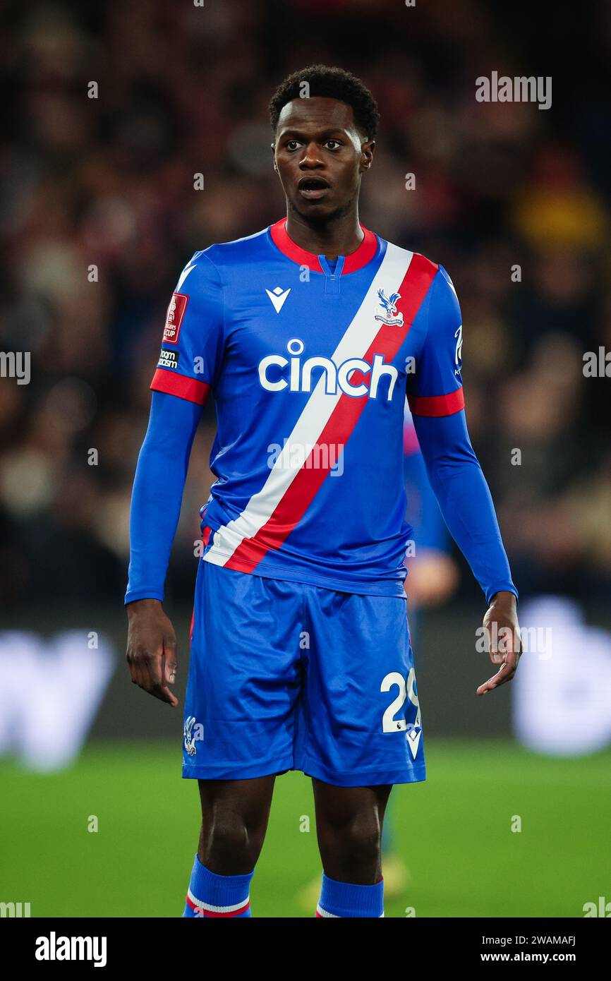 LONDON, UK - 4th Jan 2024: Naouirou Ahamada of Crystal Palace looks on ...