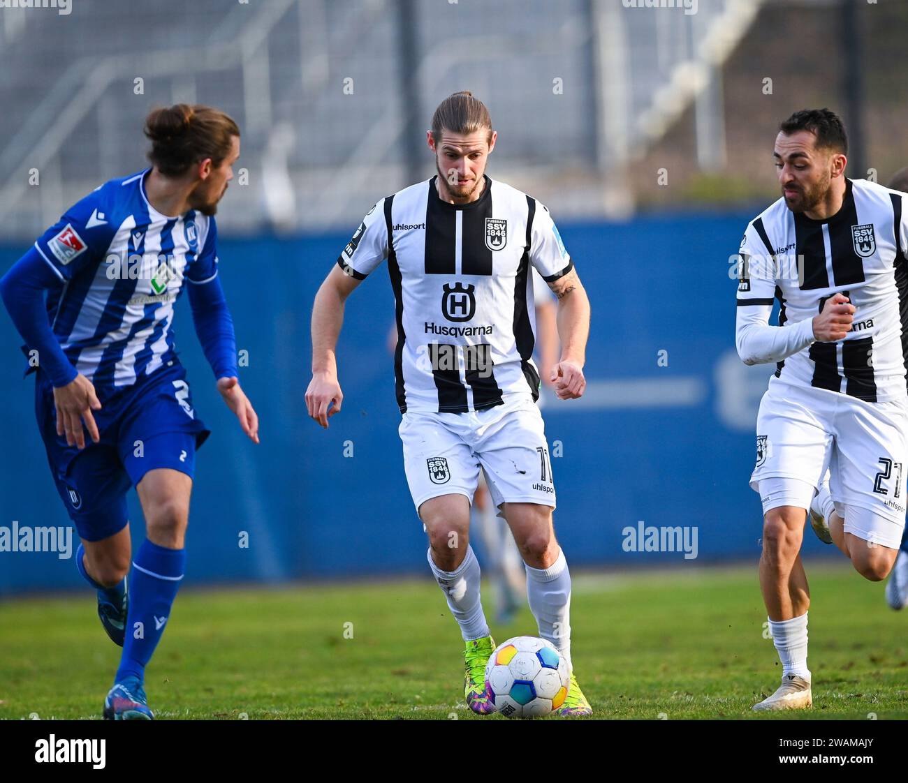 Karlsruhe, Deutschland. 05th Jan, 2024. Dennis Chessa (SSV Ulm, #11 ...