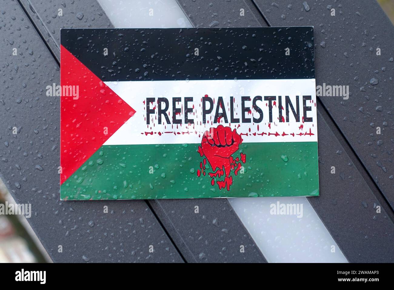 FREE PALESTINE - Aufkleber in den Farben der palästinensischen Flagge ...