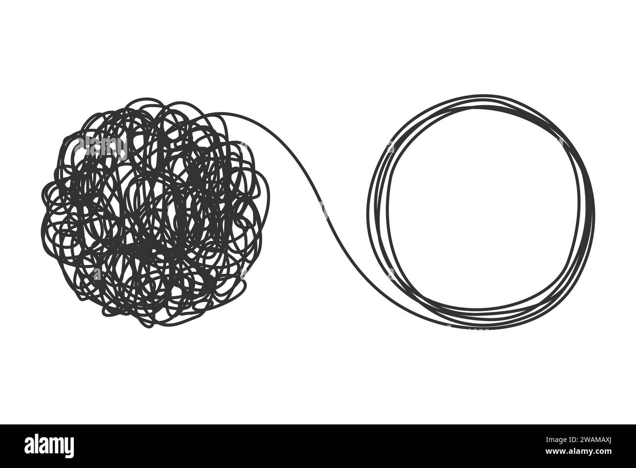 Unraveling tangled tangle. Psychotherapy concept. Metaphor of problem ...