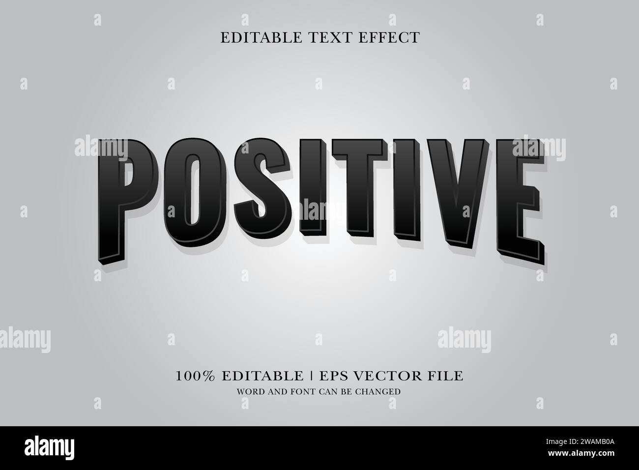 Positive Editable text Effect with 3d vector design Stock Vector Image ...