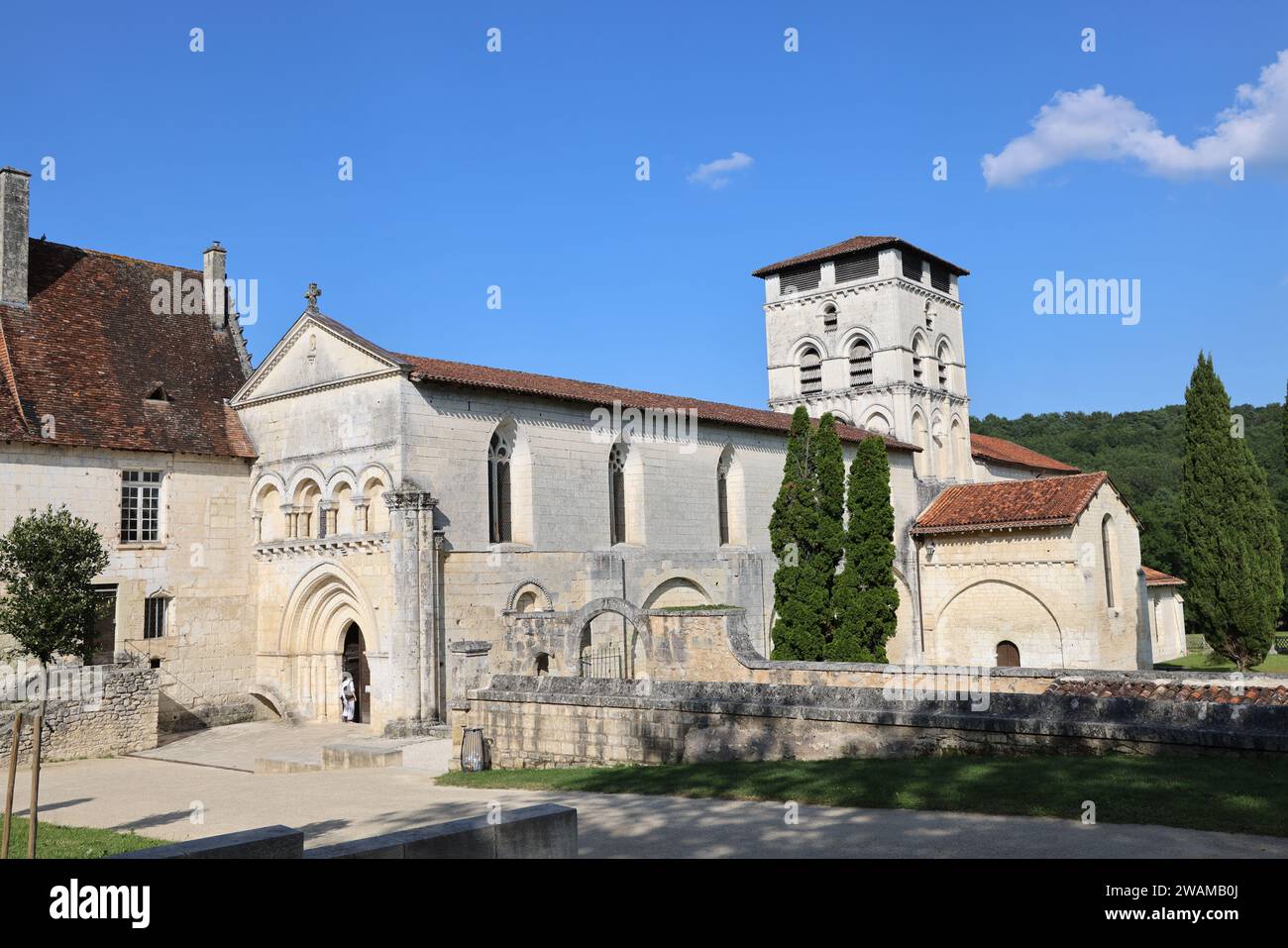The Romanesque-style Notre-Dame de Chancelade Abbey and its abbey ...