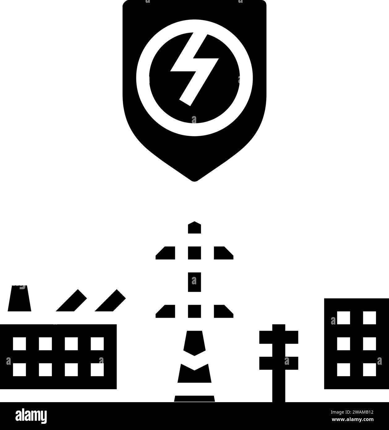 energy flow control electric grid glyph icon vector illustration Stock ...
