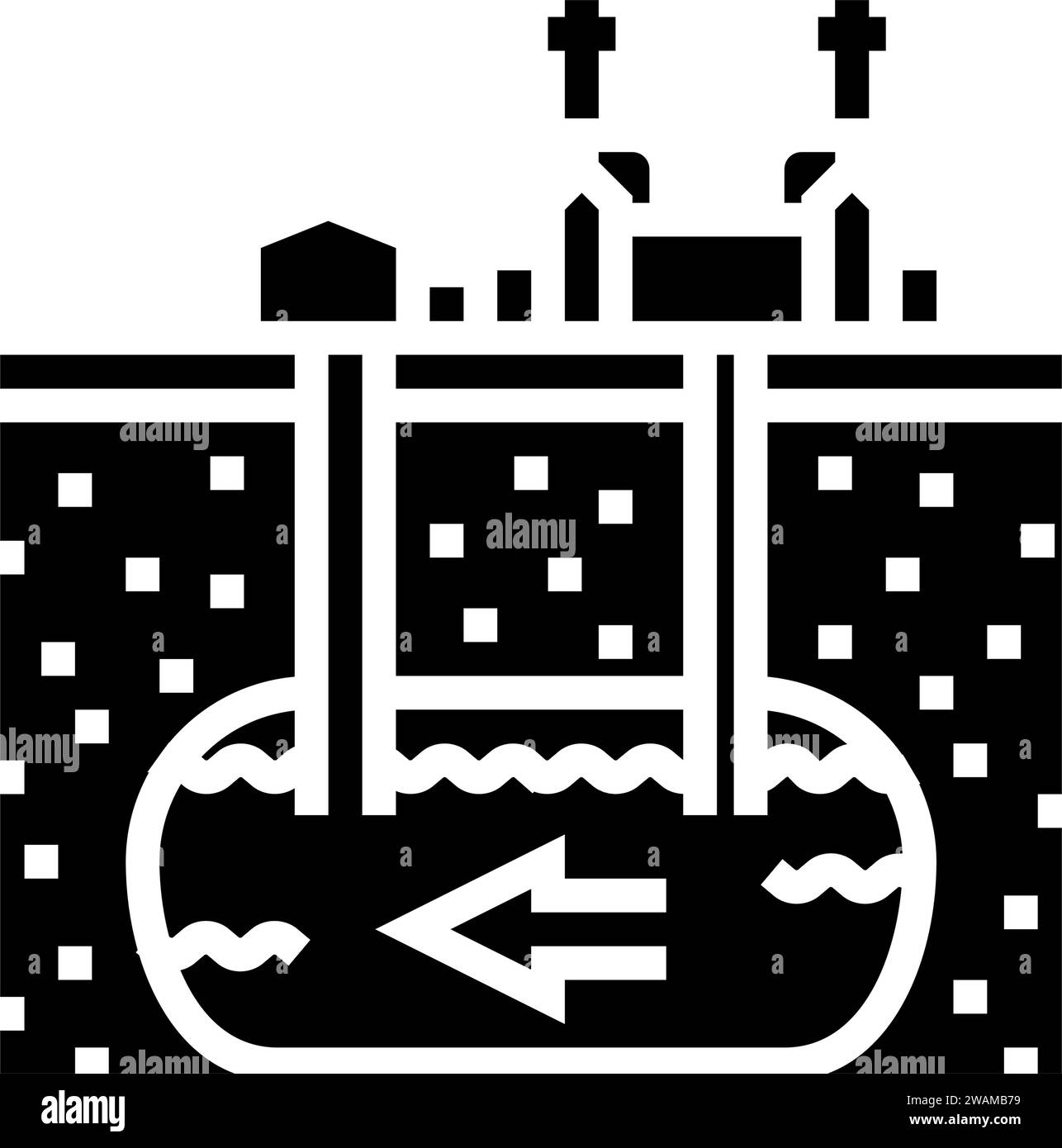 reservoir geothermal energy glyph icon vector illustration Stock Vector ...