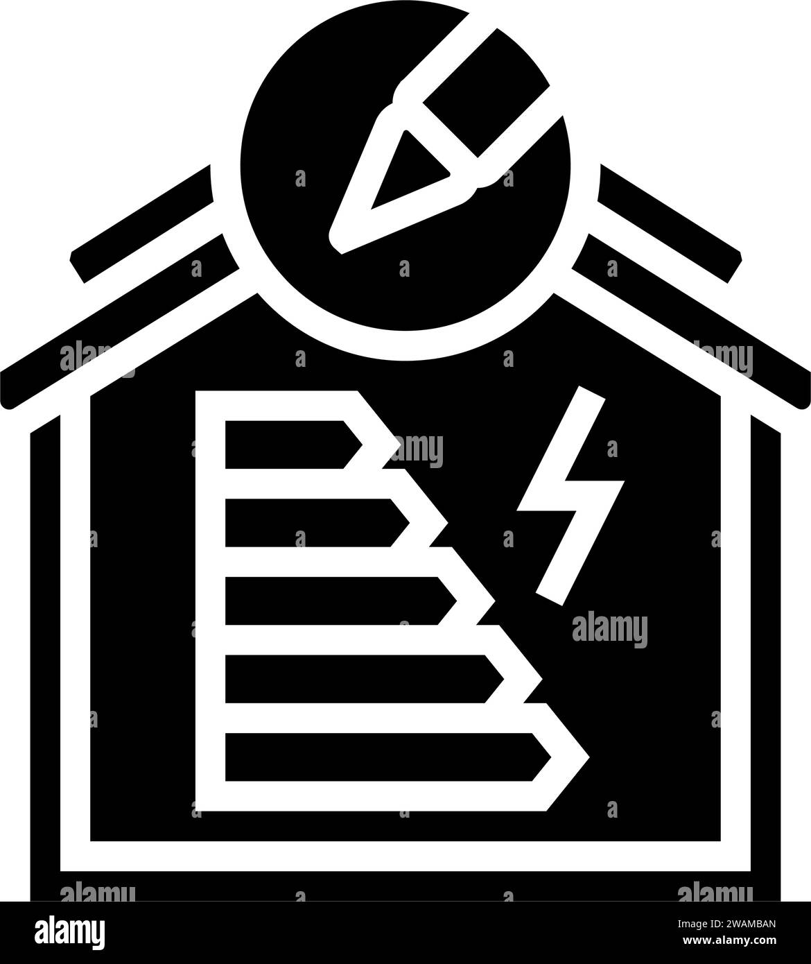 energy efficient building design glyph icon vector illustration Stock ...