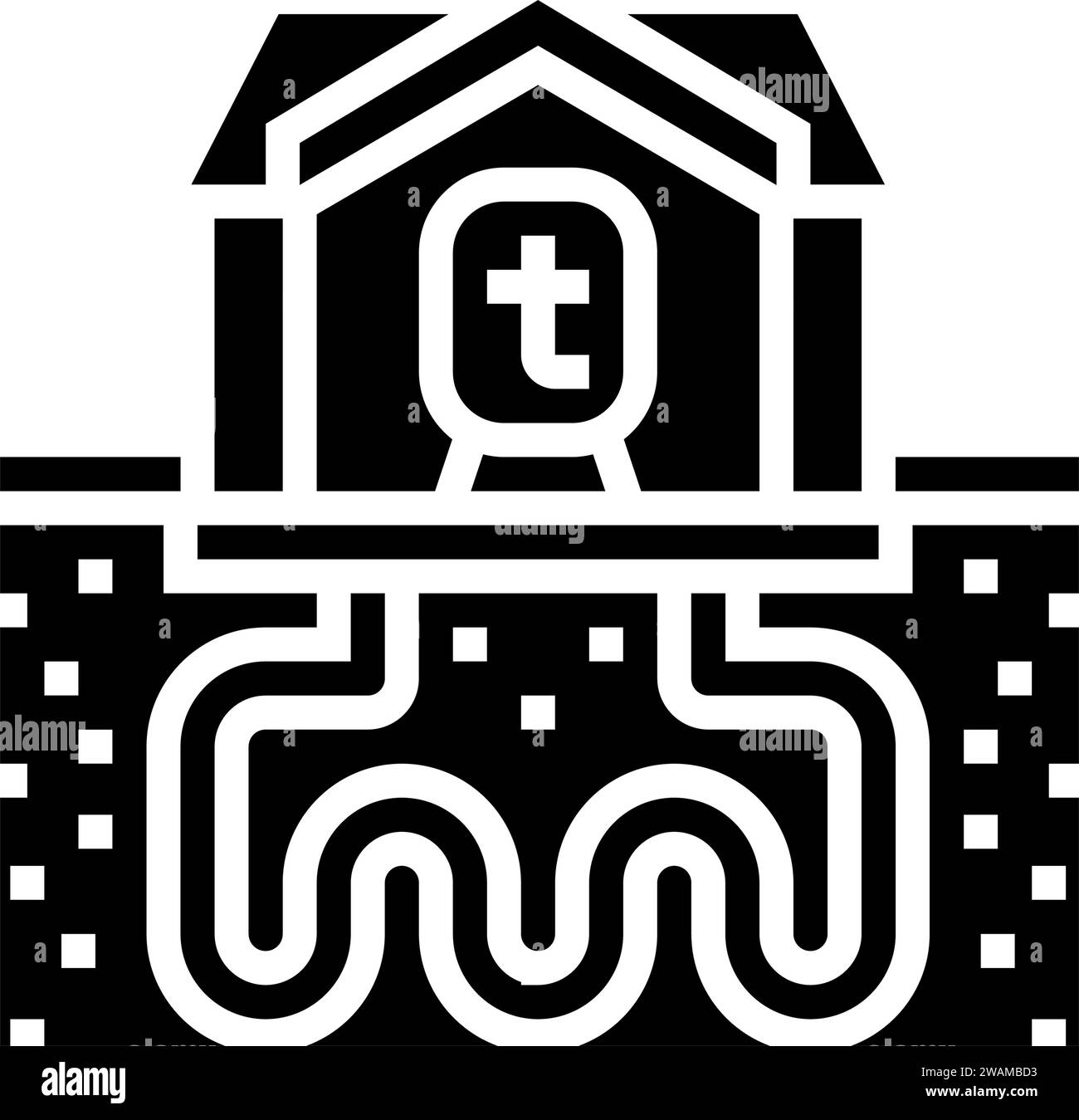 heat exchange geothermal energy glyph icon vector illustration Stock ...