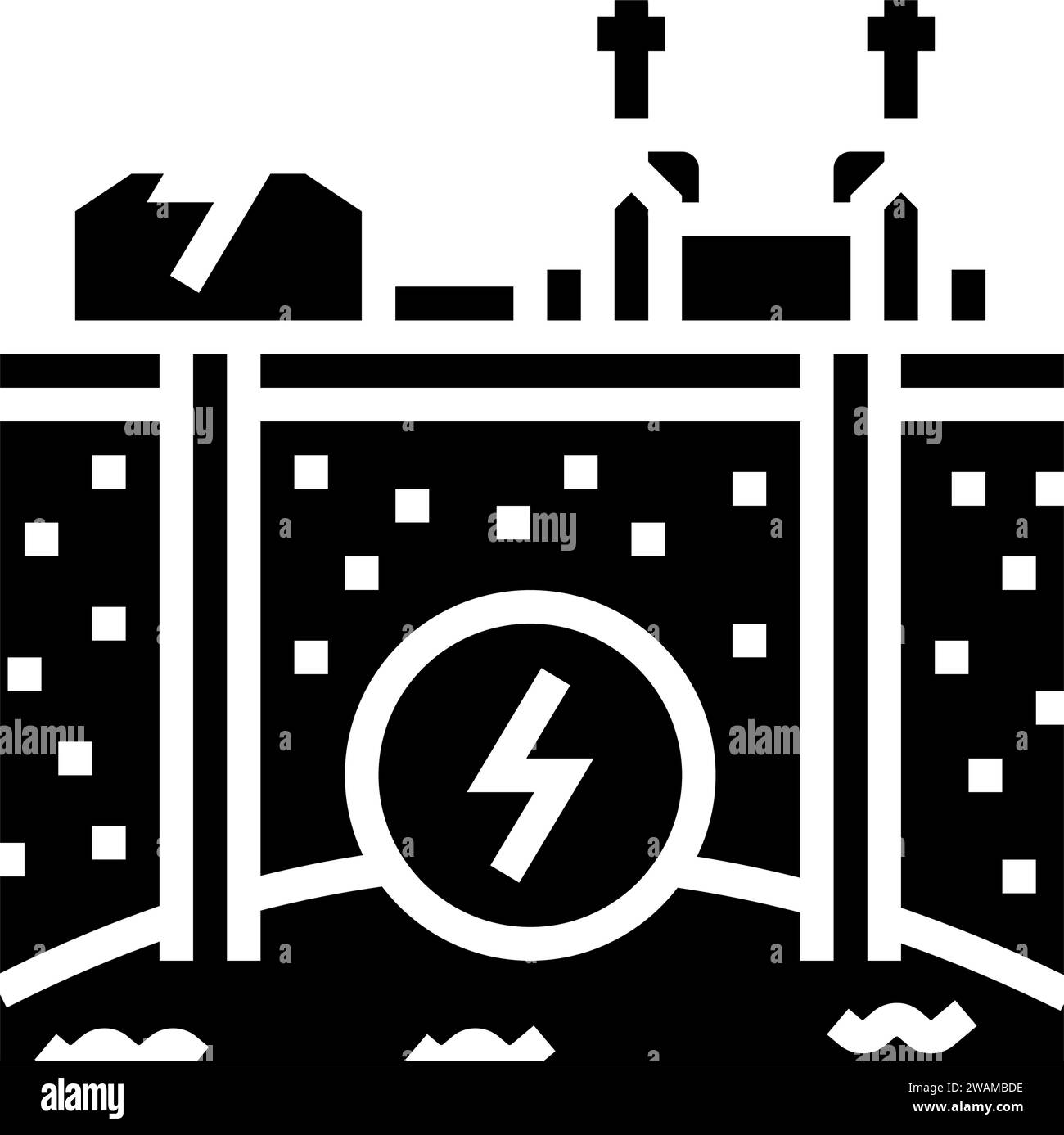 electricity geothermal energy glyph icon vector illustration Stock ...