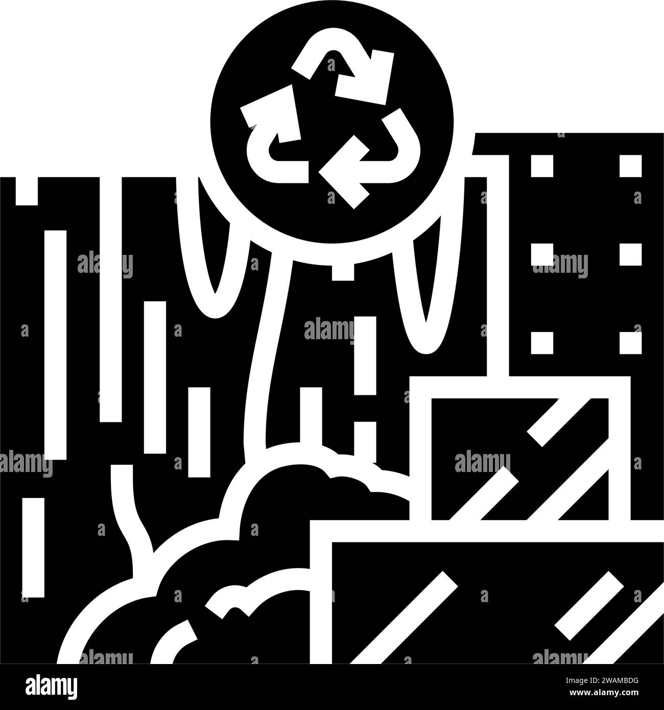low emission materials green building glyph icon vector illustration ...