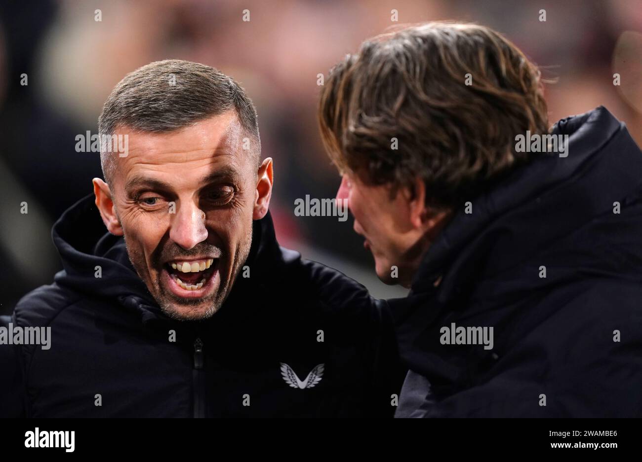 Wolverhampton Wanderers manager Gary O'Neil (left) and Brentford ...