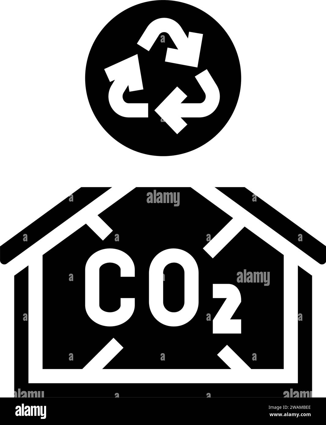 carbon neutral building green glyph icon vector illustration Stock ...