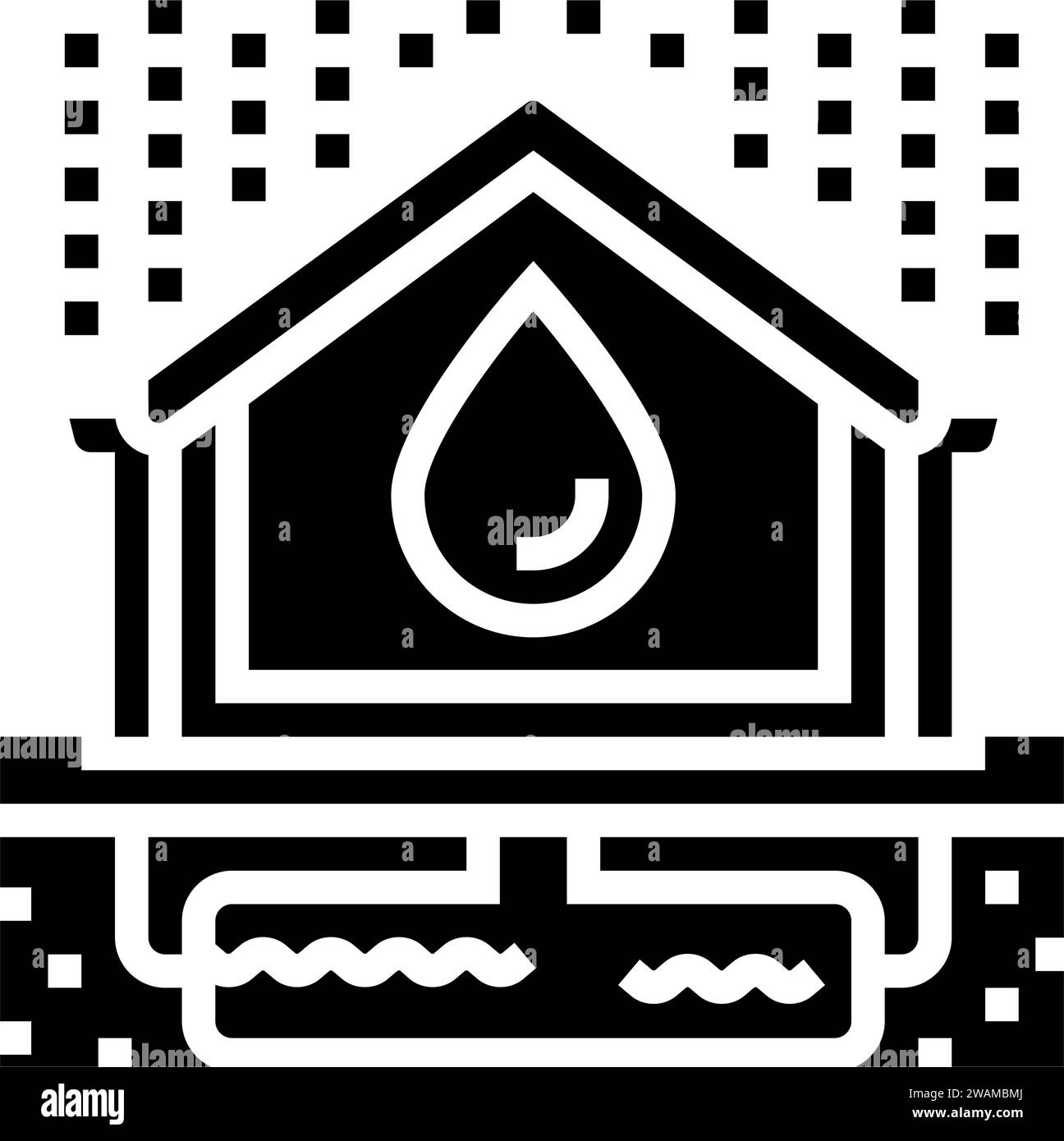 rainwater harvesting green building glyph icon vector illustration ... rainwater harvesting green building glyph icon vector illustration ...