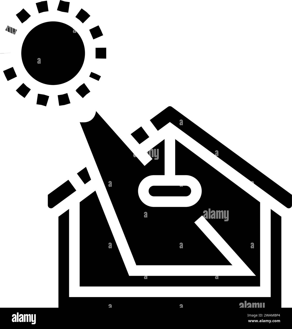 daylight harvesting green building glyph icon vector illustration Stock ...