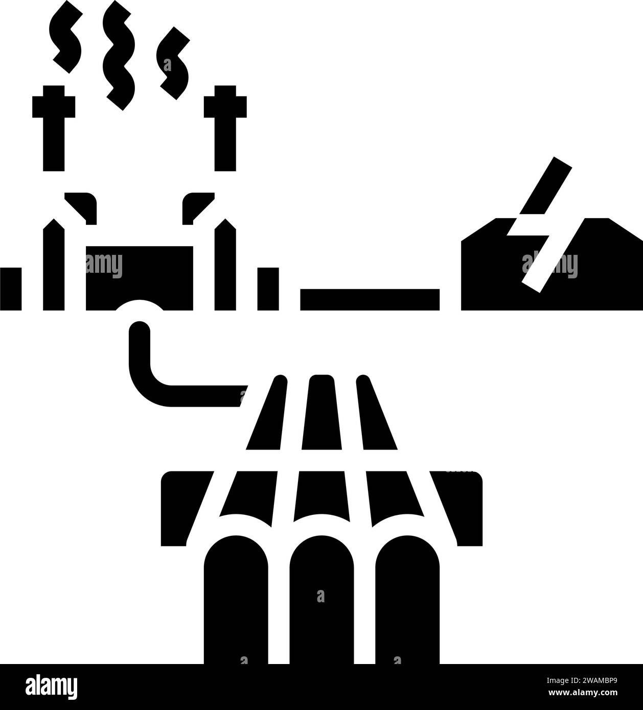 infrastructure geothermal energy glyph icon vector illustration Stock ...