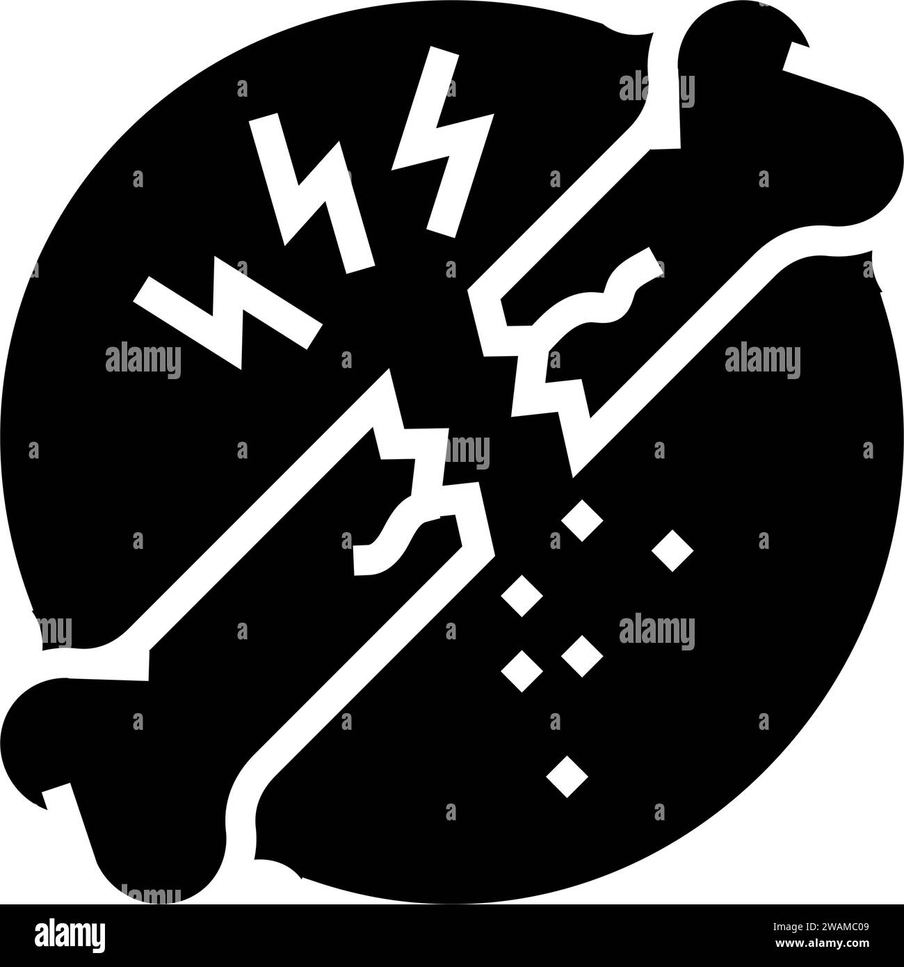 brittle bone osteoporosis bone glyph icon vector illustration Stock ...