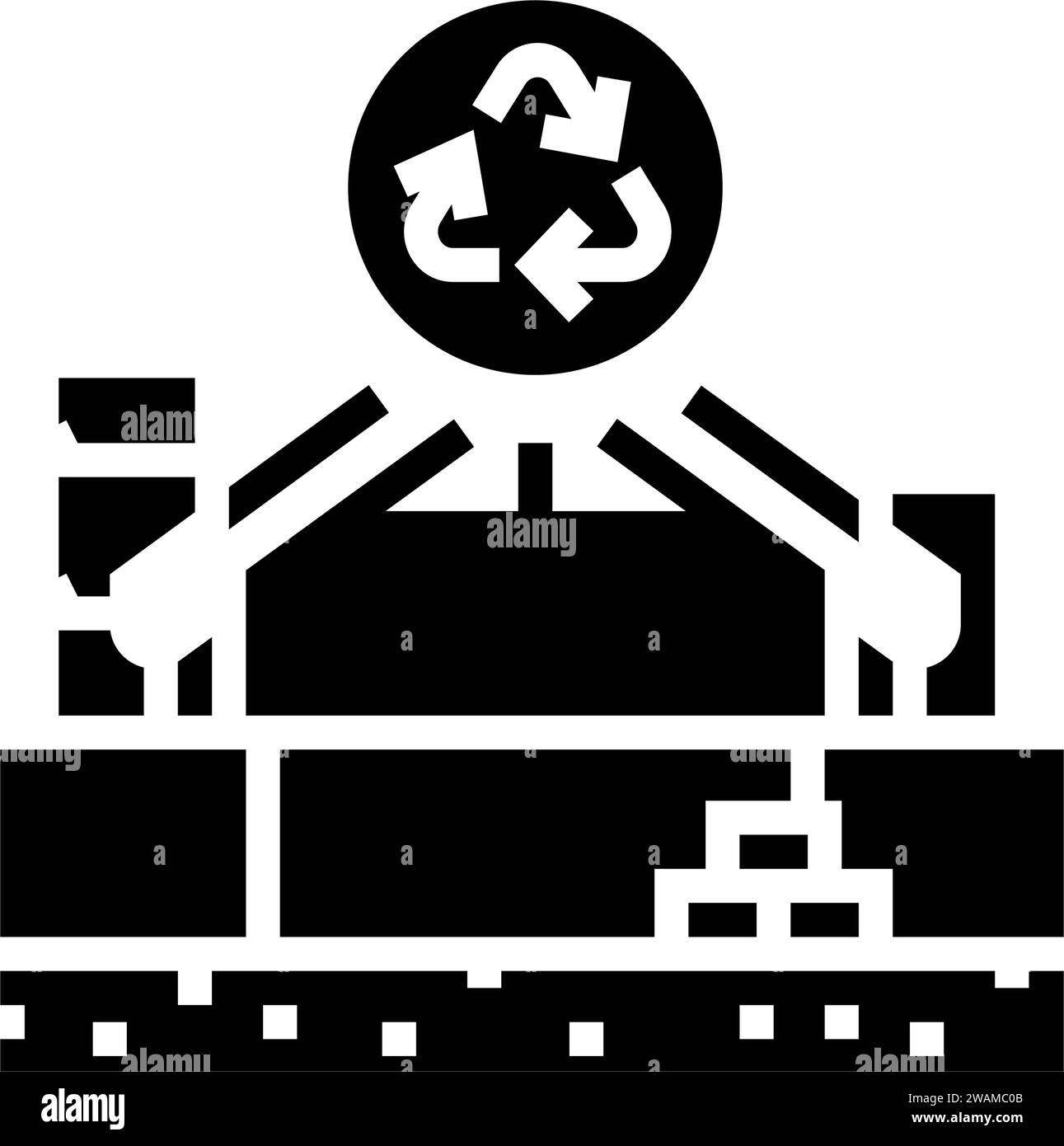 sustainable construction green building glyph icon vector illustration ...