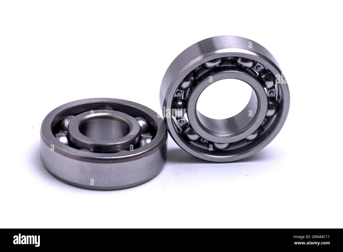 Ball bearings on a white background Stock Photo - Alamy
