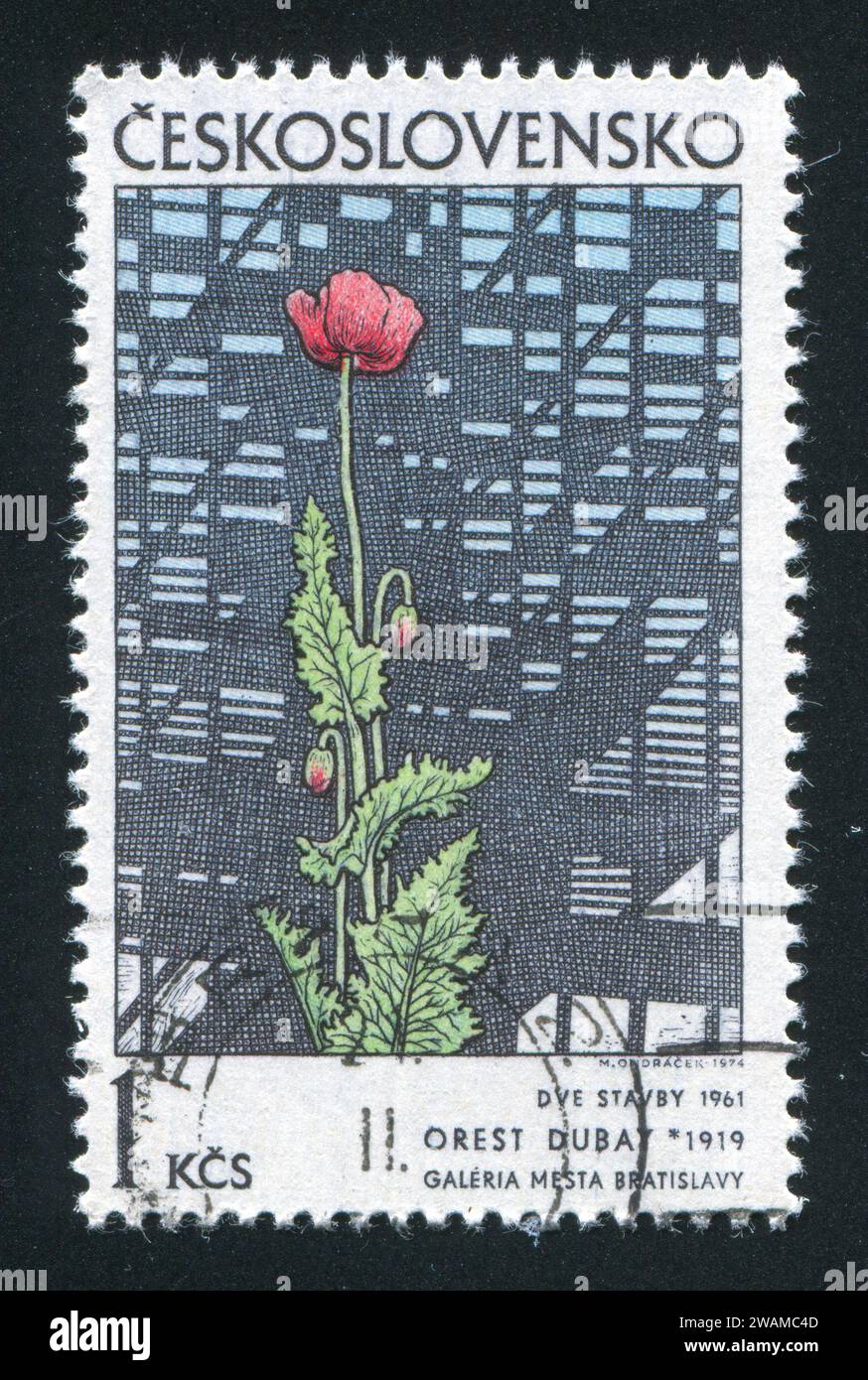 CZECHOSLOVAKIA - CIRCA 1974: stamp printed by Czechoslovakia, shows ...