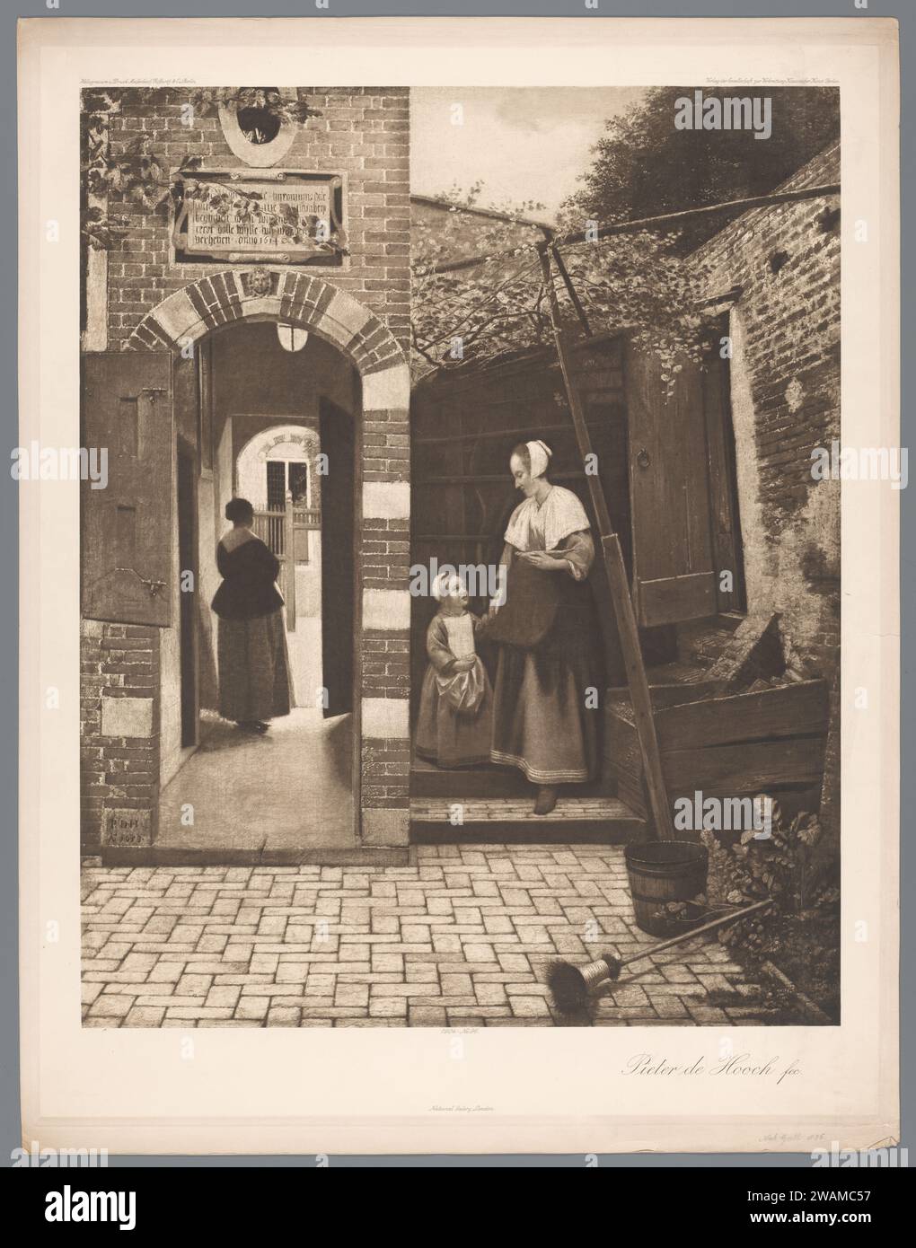 Photo production of painting The courtyard of a house in Delft by ...