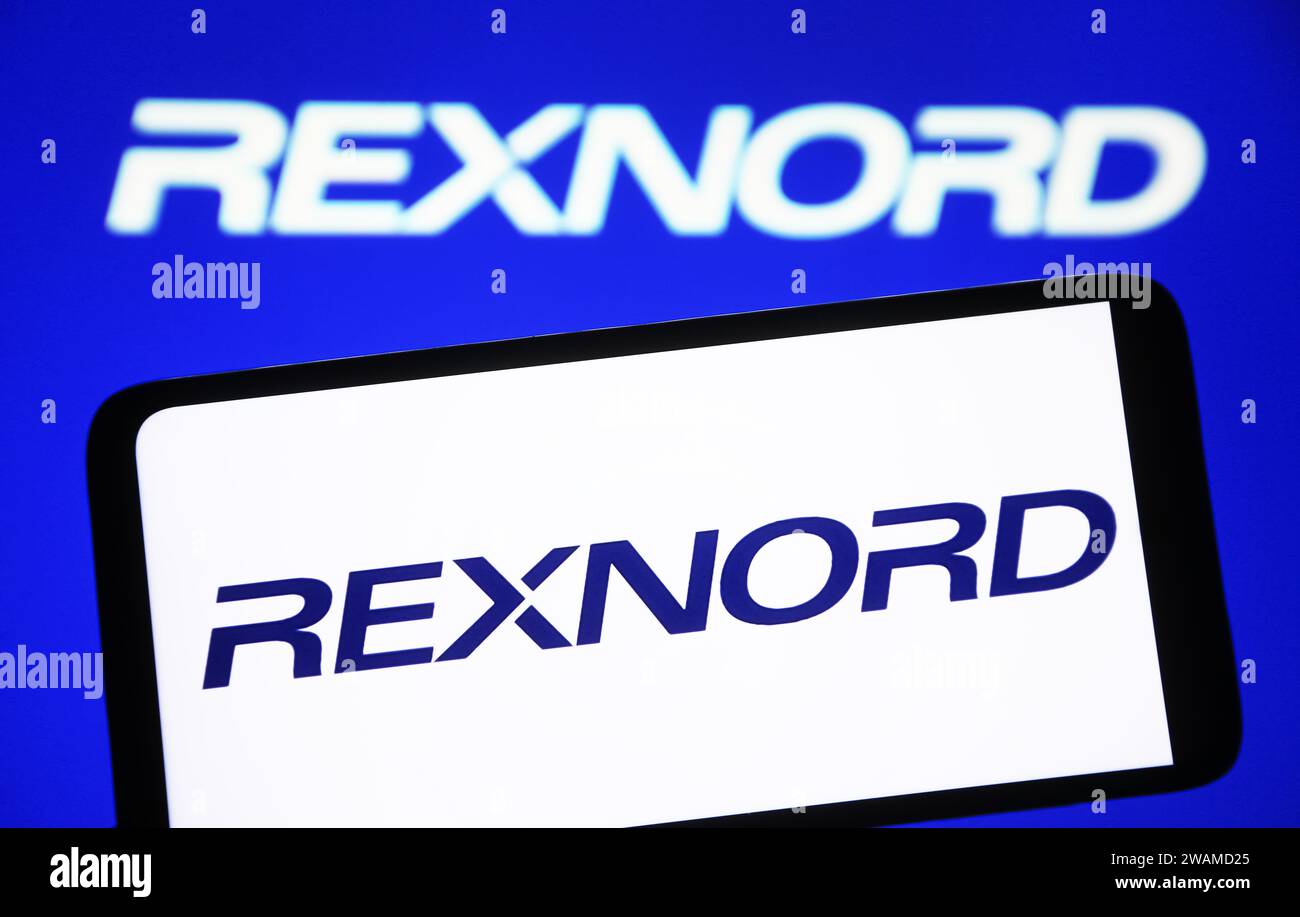 In this photo illustration, Rexnord Corporation logo is seen on a ...