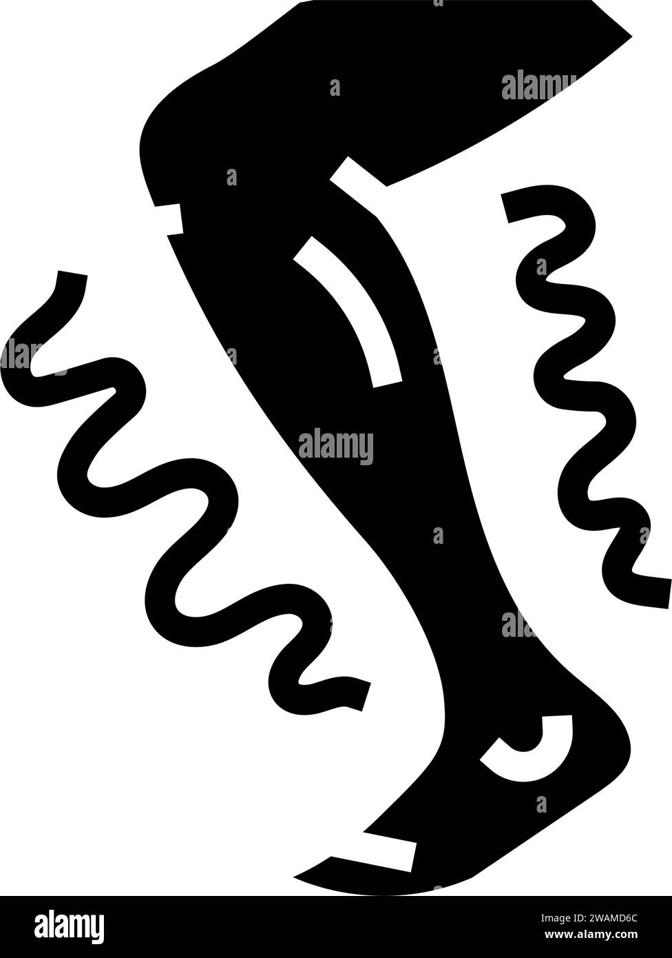 leg cramps osteoporosis symptom glyph icon vector illustration Stock ...