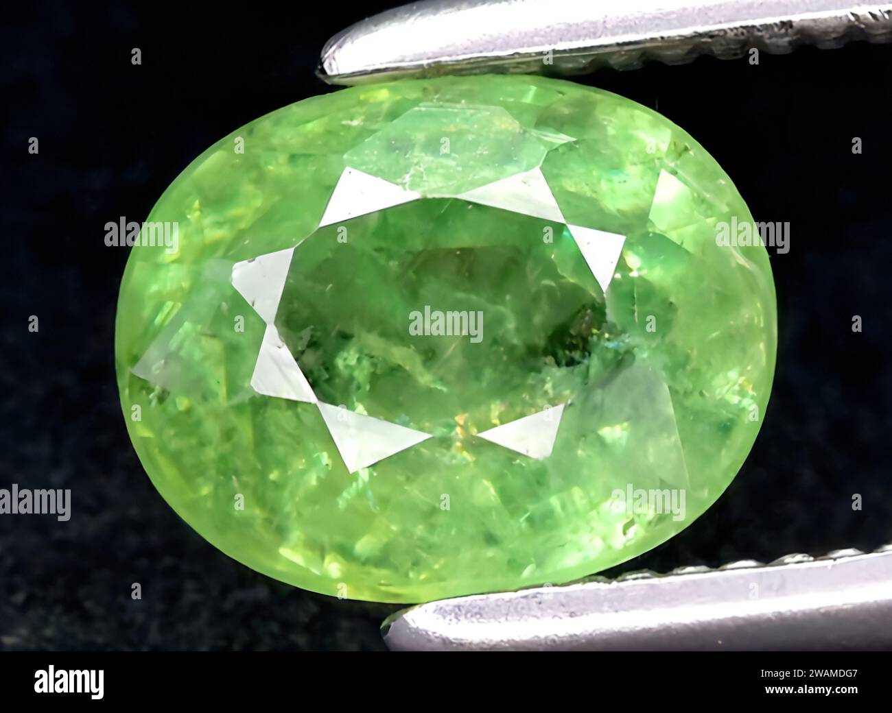 Green demantoid garnet hi-res stock photography and images - Alamy
