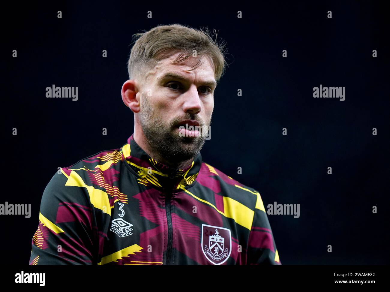 Burnley's Charlie Taylor during the pre-match warm up ahead of the ...